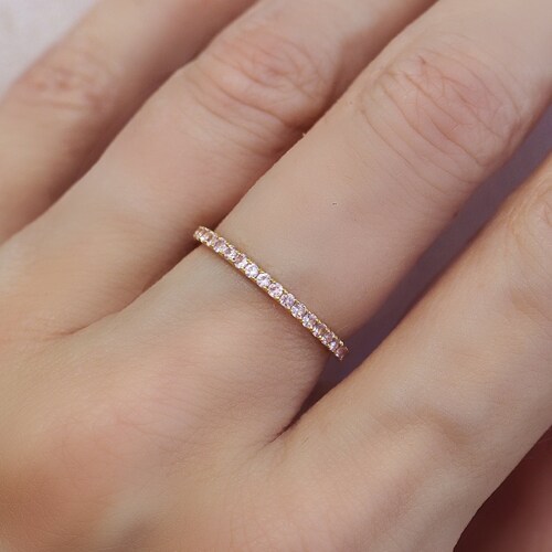 Fishtail Diamond Wedding Band Solid Gold Full Eternity Ring - Etsy