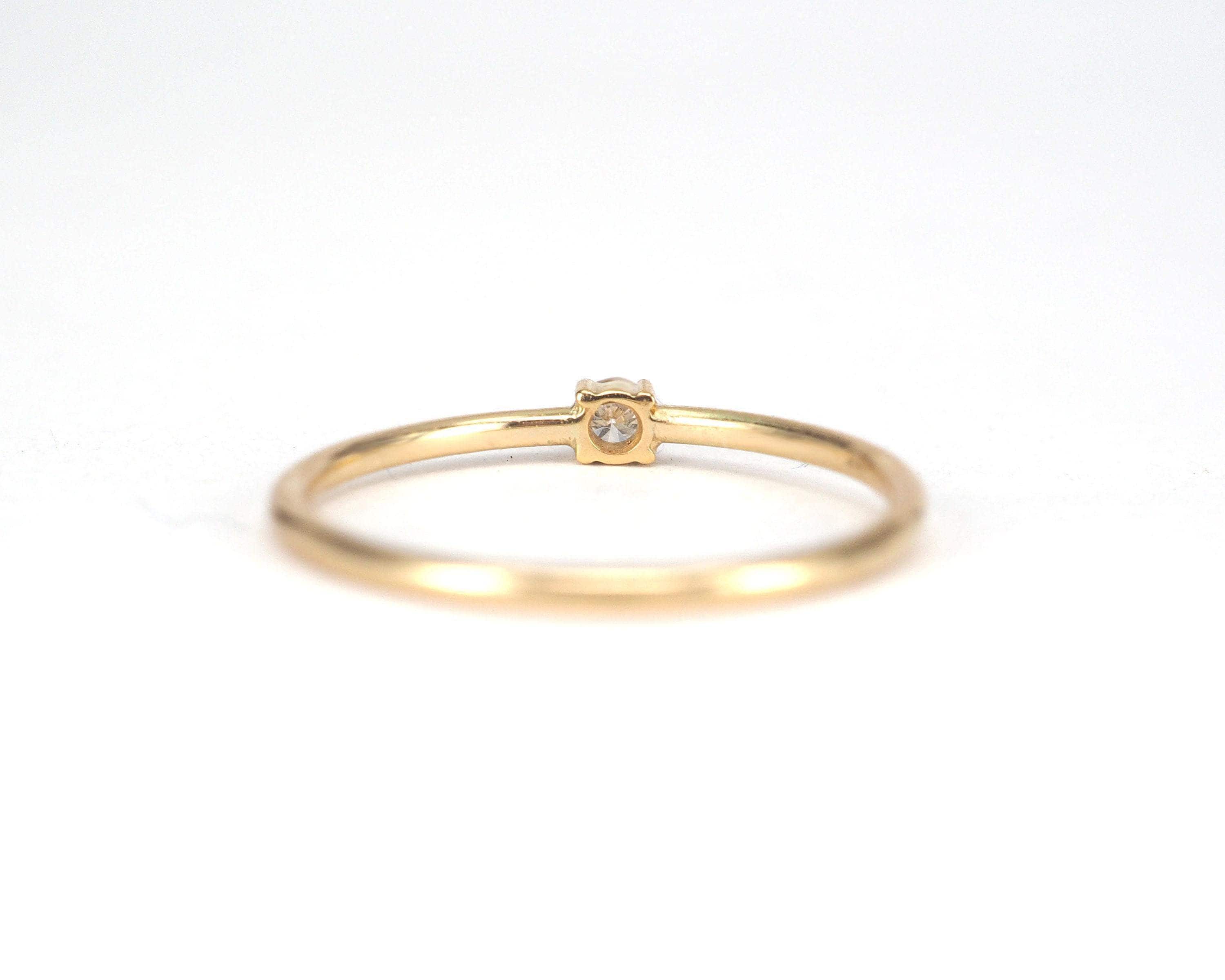 Natural Diamond Ring. Dainty Diamond Ring . Small Diamond Engagement ...