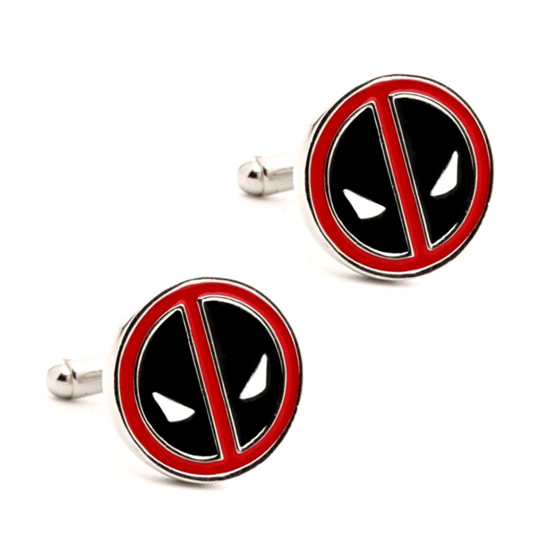 Deadpool Cufflinks Round Design Comic Book Superhero Fan Groom - Etsy