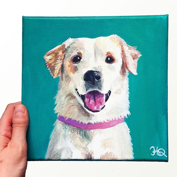 Handpainted Dog - Etsy