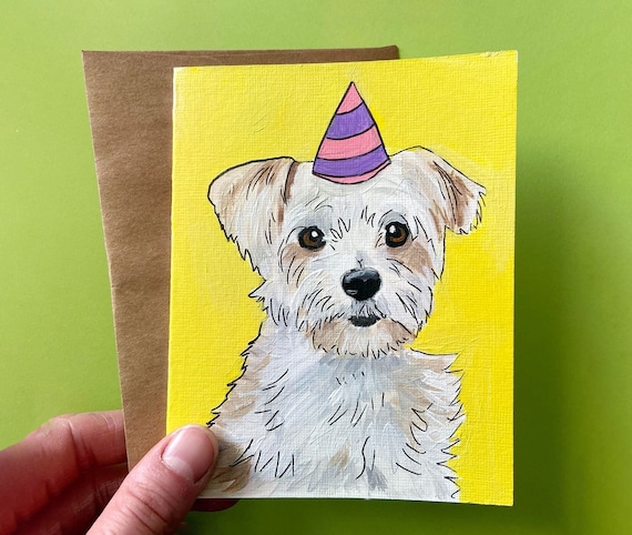 Custom Dog Card From Photo A2 Handmade Personalized Pet Card - Etsy