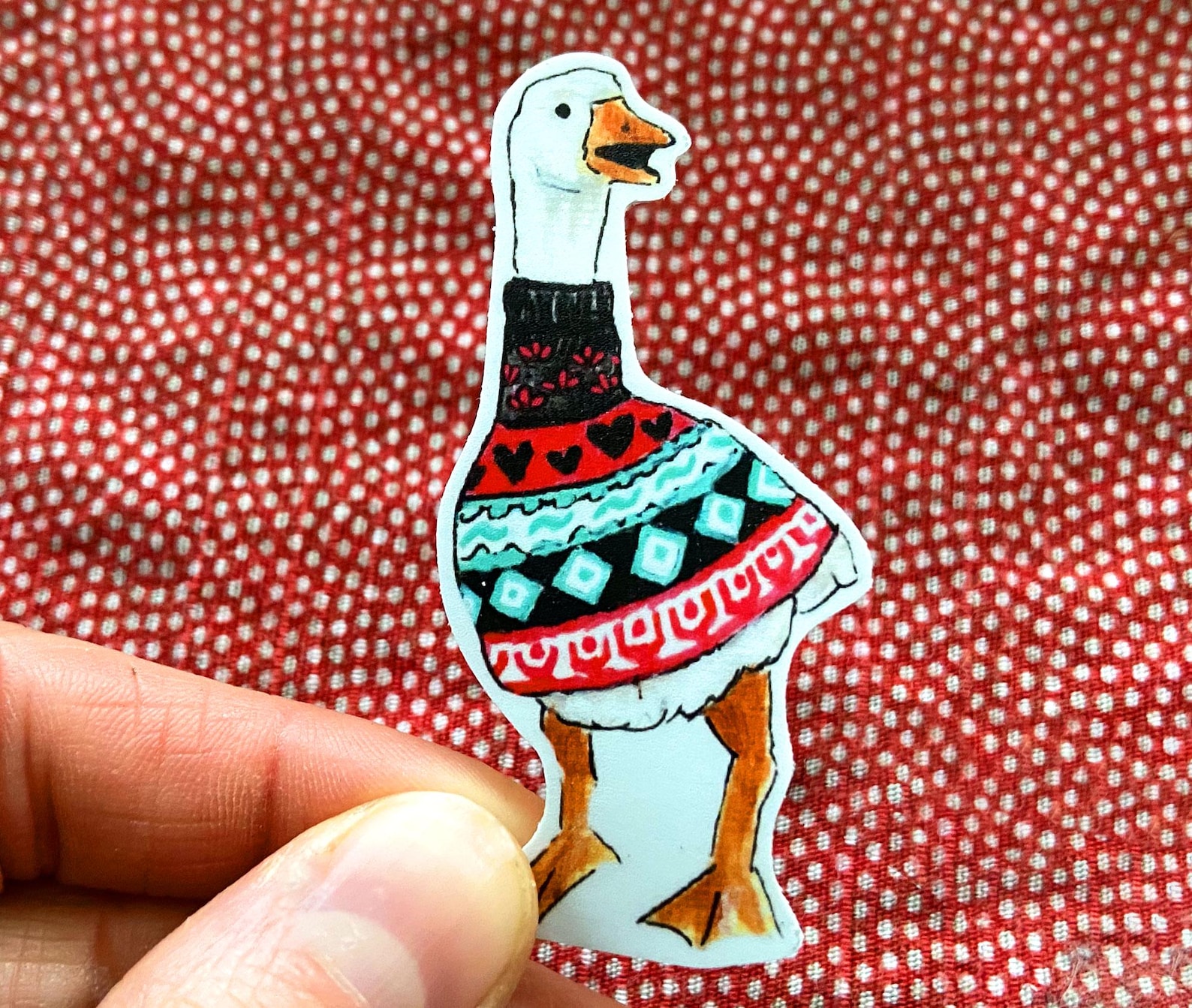 Cute Goose Vinyl Sticker, Water Bottle Sticker, Vintage, Sweater Geese ...