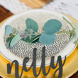 Personalized Dinner Name Tags. Seating Names Tags. Black Wedding Tags ...