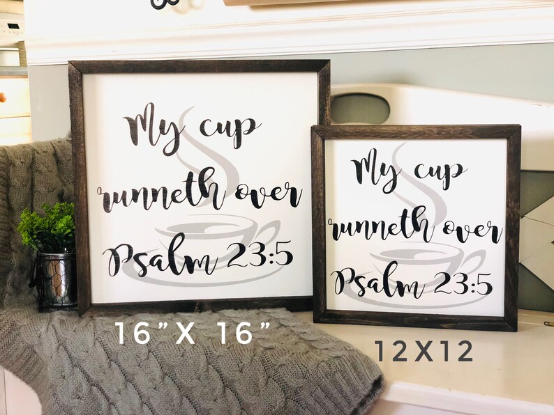 My Cup Runneth Over Sign. Coffee Area Sign. Coffee Decor. | Etsy