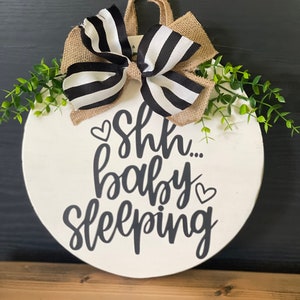 Baby Sleeping Sign Shhh Baby Signbaby Sleeping Sign - Etsy