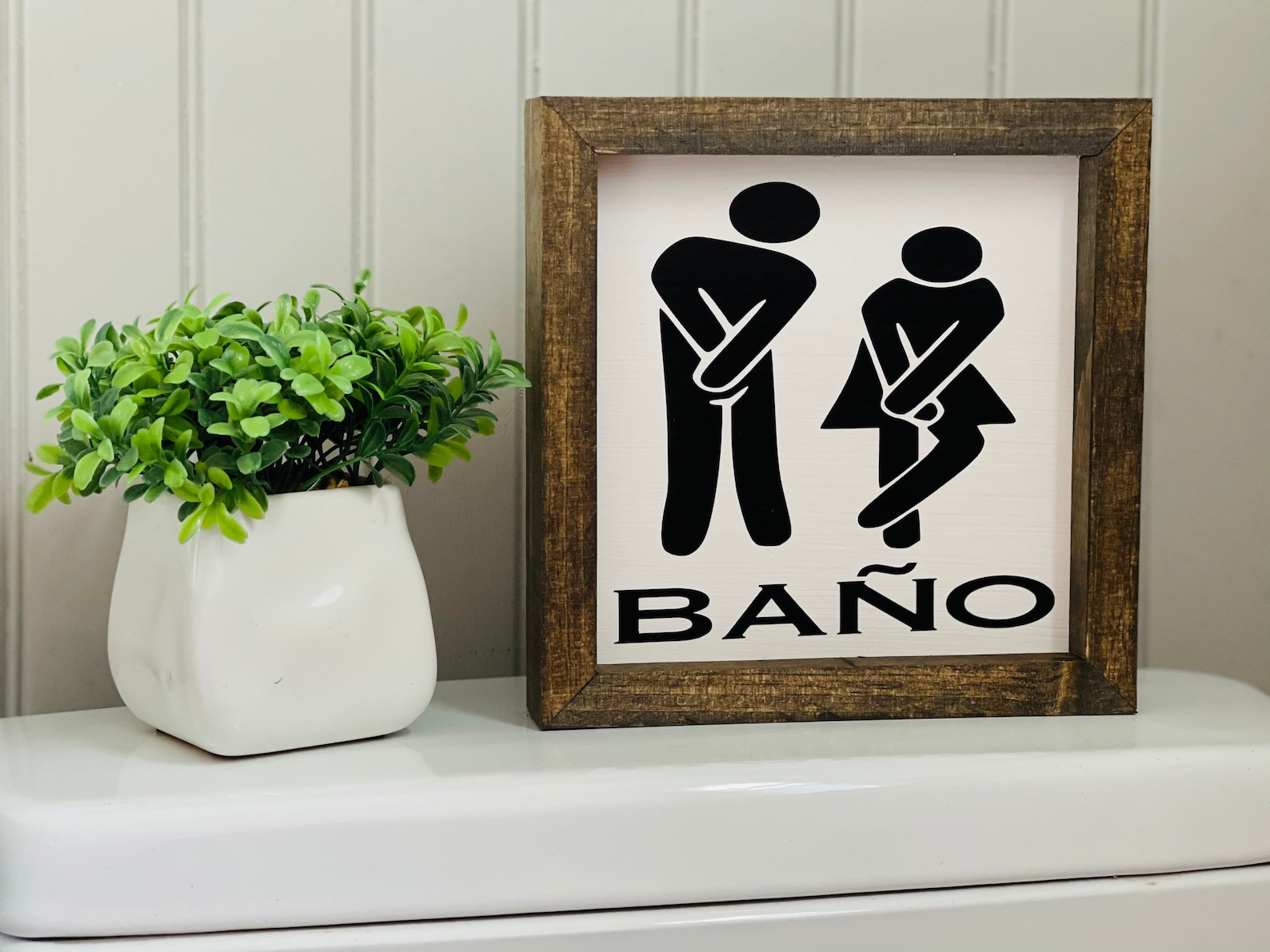 Spanish Restroom Sign Wooden Restroom Sign Silouhette | Etsy