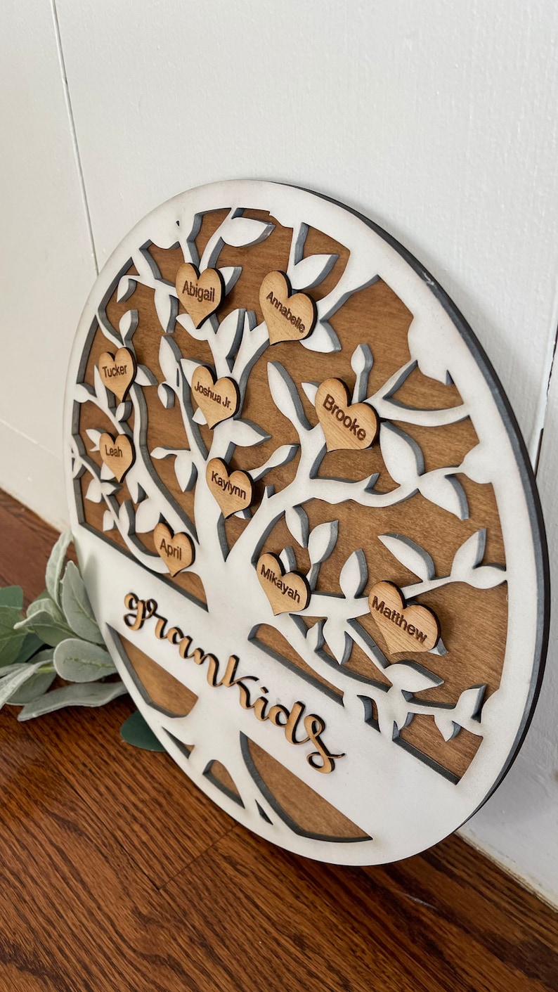 Grandkids Family Tree Sign Family Tree Sign Personalized - Etsy