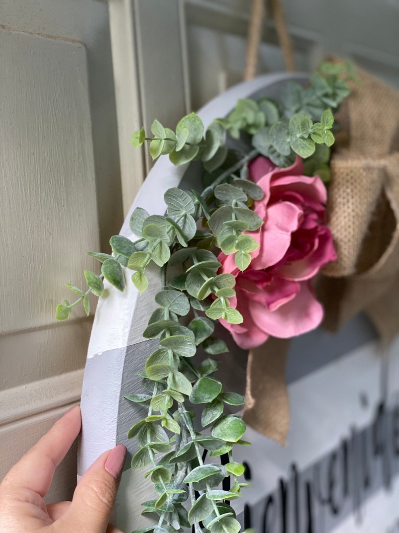 Welcome Door Sign Spanish Circle Welcome Sign Personalized | Etsy