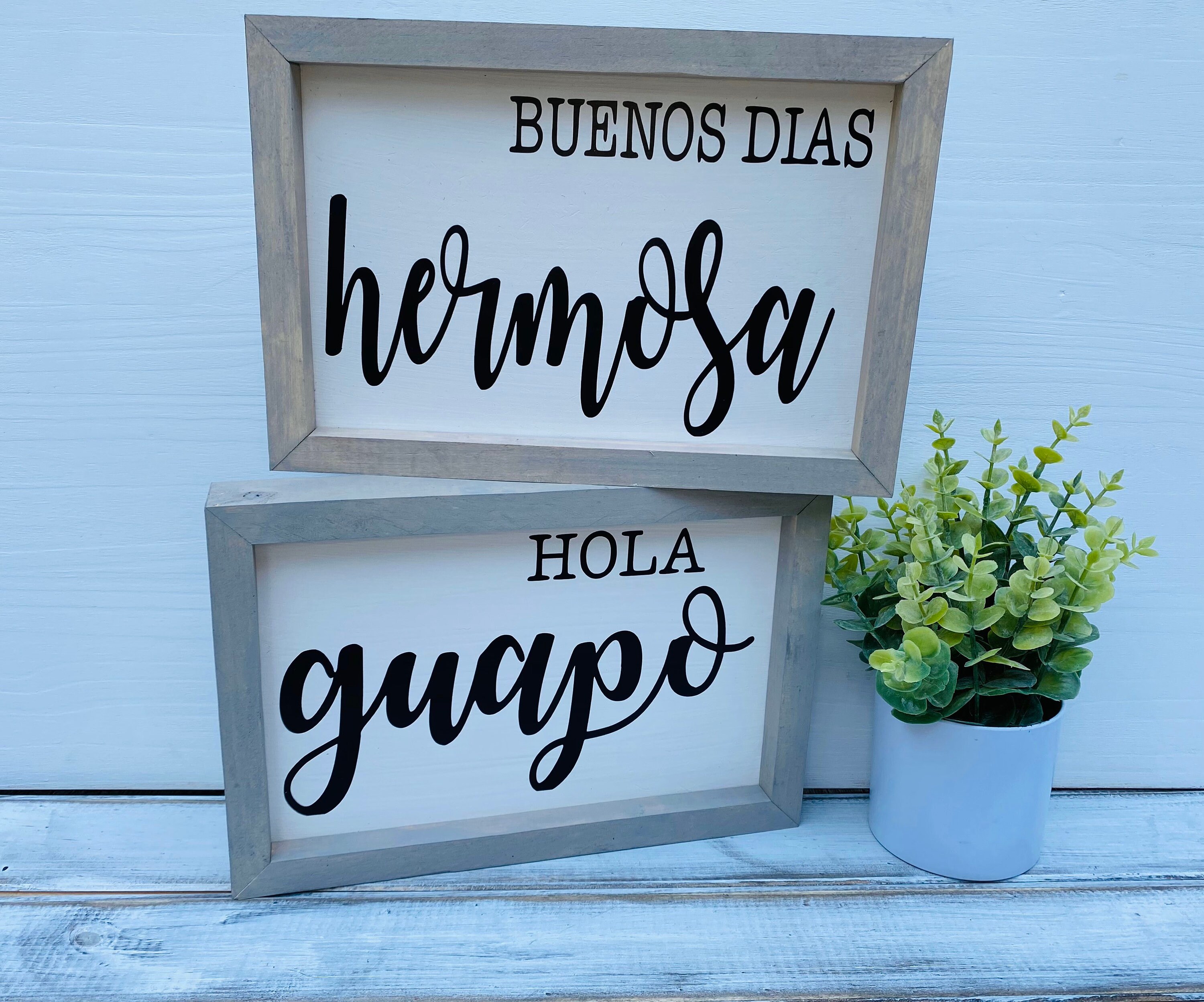 Hola Guapo Sign Buenos Días Hermosa Sign Spanish Sign Set | Etsy