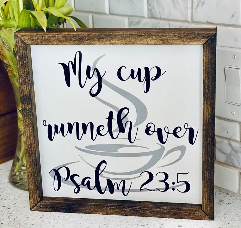 My Cup Runneth Over Sign. Coffee Area Sign. Coffee Decor. | Etsy