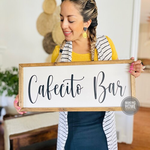 Cafecito Coffee Bar Sign Kitchen Decor Latin Inspired - Etsy