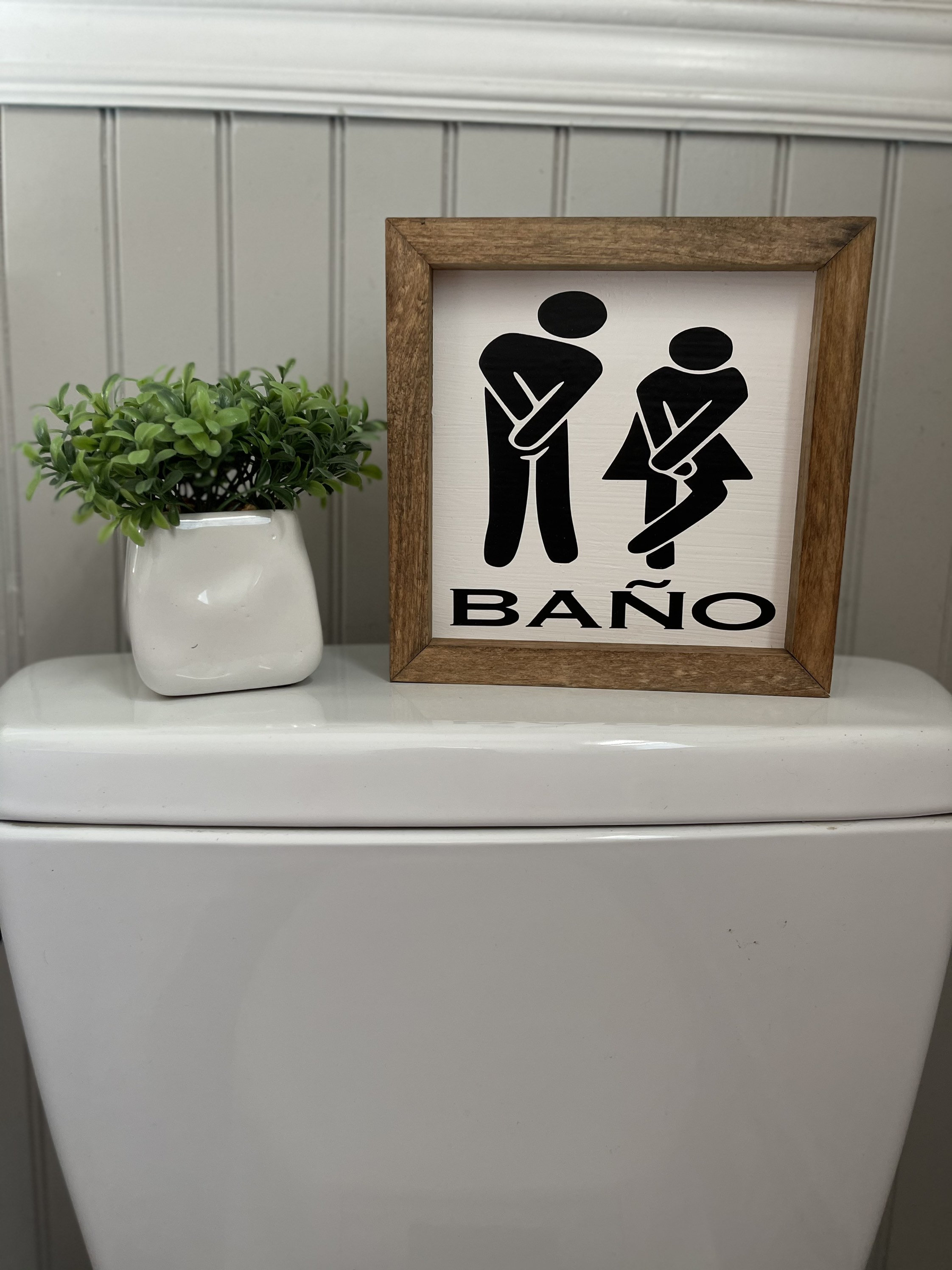 Spanish Restroom Sign Wooden Restroom Sign Silouhette | Etsy