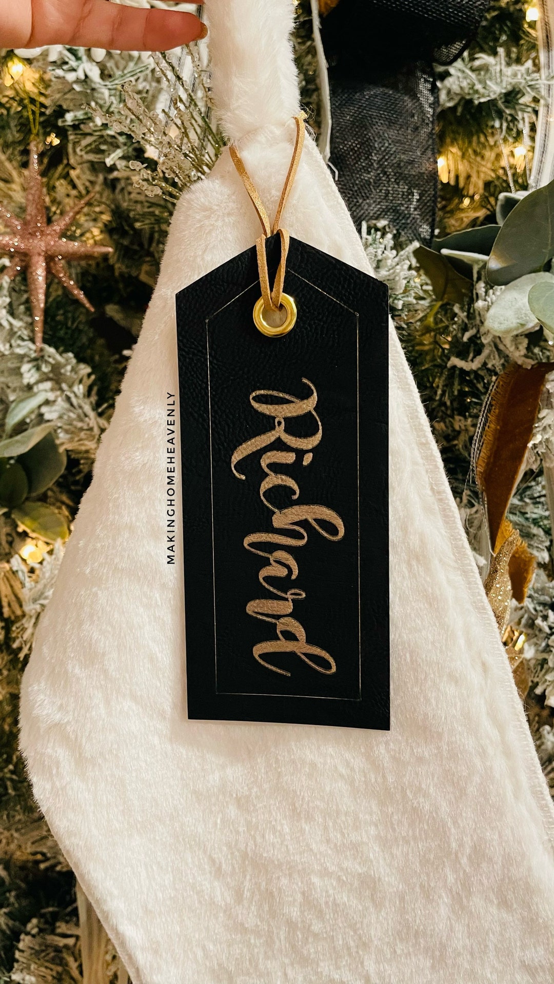 Personalized Name Tags. Leather Name Tags. Name Tags for Stockings ...