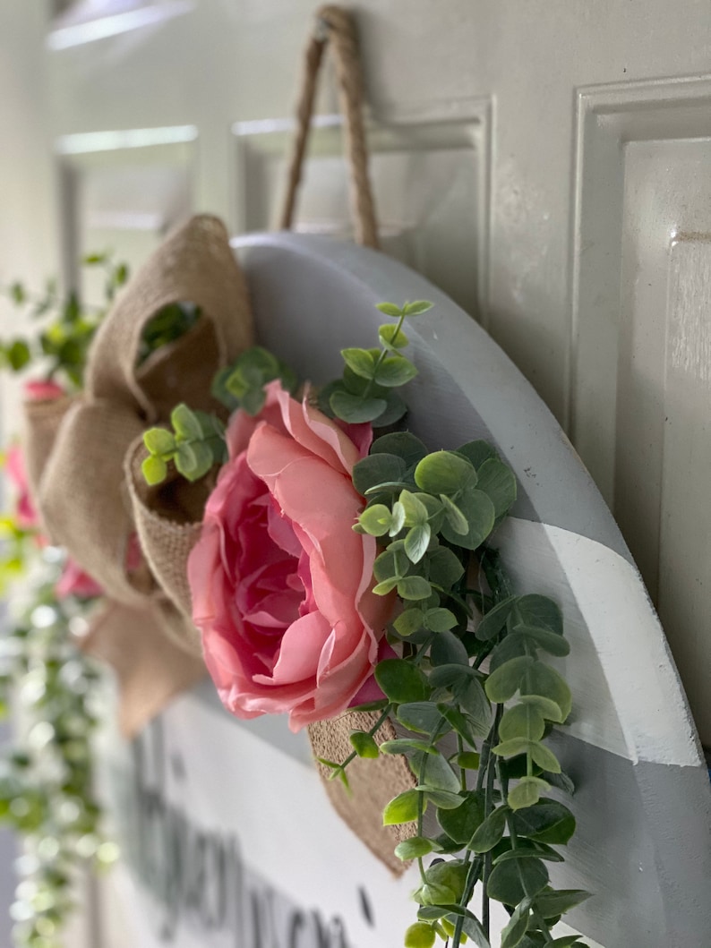 Welcome Door Sign Spanish Circle Welcome Sign Personalized | Etsy