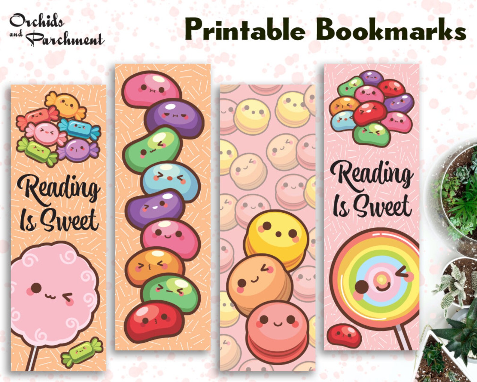 Bookmark Set Sweet Treats - Kawaii Candy Bookmarks - Printable ...