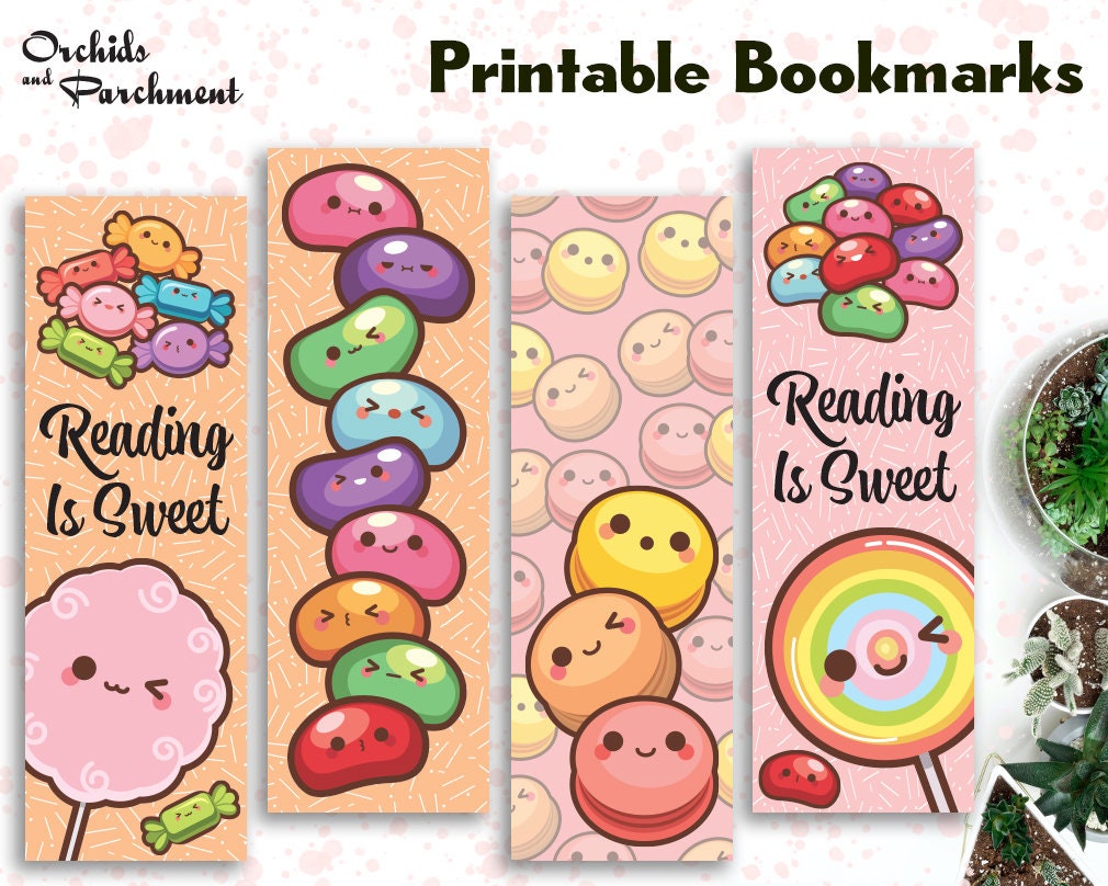 Bookmark Set Sweet Treats - Kawaii Candy Bookmarks - Printable ...