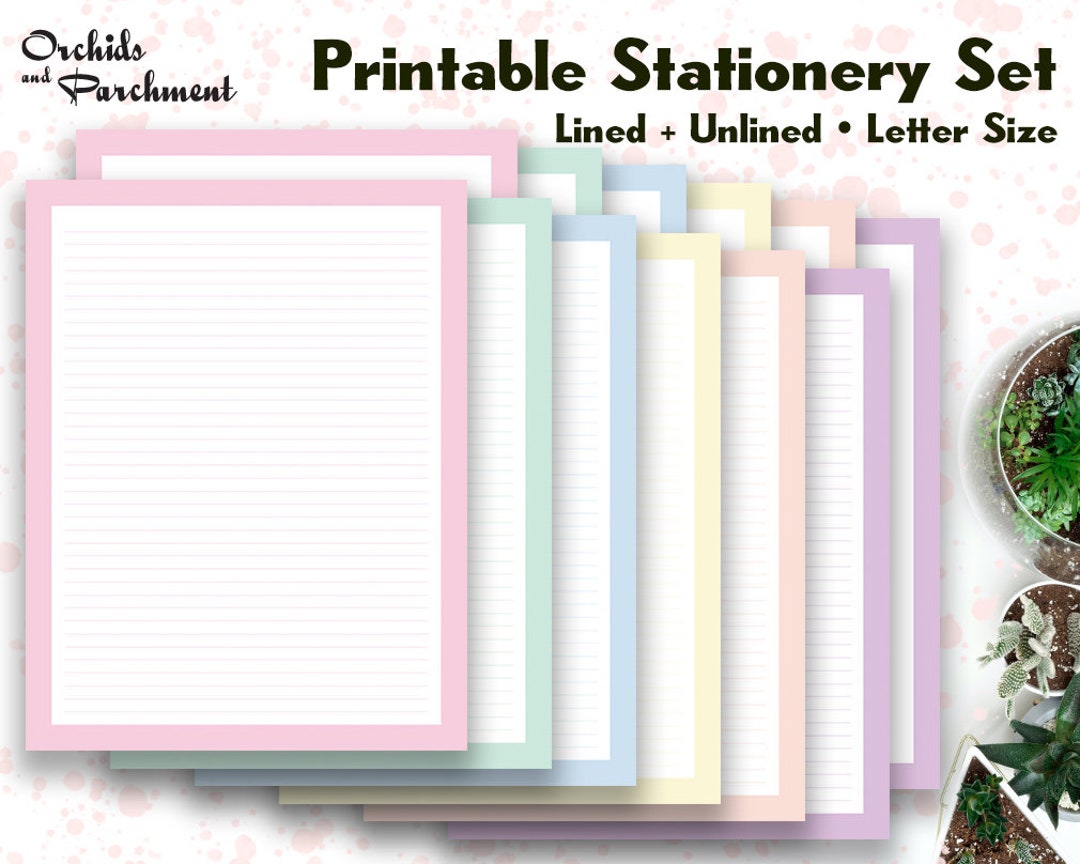 Stationery Pastel Colour Palette - Letter Writing Paper - Letter Size 8 ...
