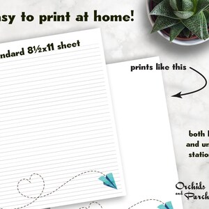 Stationery Blue Paper Airplane - Letter Writing Paper - Letter Size 8 ...