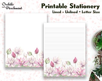 Stationery Lotus Lily Pads Letter Writing Paper Letter | Etsy