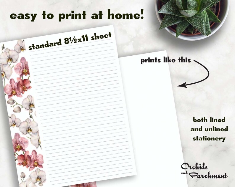 Stationery Orchid Bundle - Letter Writing Paper - Letter Size 8.5x11 ...