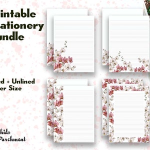 Stationery Orchid Bundle - Letter Writing Paper - Letter Size 8.5x11 ...