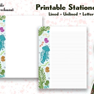 Stationery Ocean Life Jellyfish Side - Letter Writing Paper - Letter ...