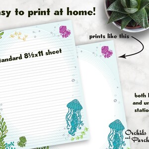 Stationery Ocean Life Bundle - Letter Writing Paper - Letter Size 8 ...