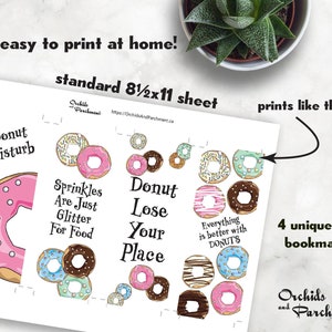 Bookmark Set Donut - Doughnut Bookmarks - Printable - Instant Download ...