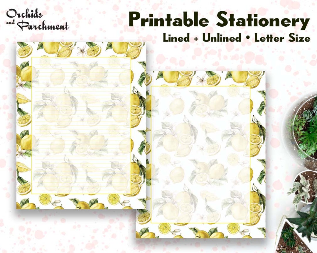 Stationery Lemon Pattern Letter Writing Paper Letter Size - Etsy
