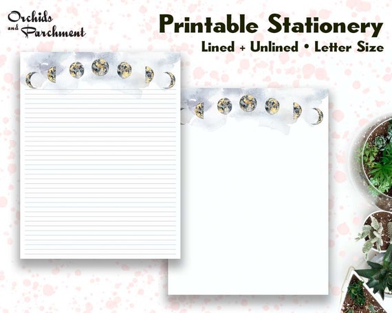 Stationery Moody Moon Phases Letter Writing Paper Letter - Etsy