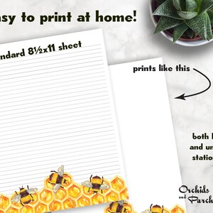 Stationery Honey Bees Bundle - Letter Writing Paper - Letter Size 8 ...