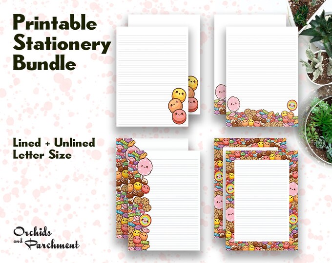 Printable Candy Land Stationery, Letter Writing Paper, Lined and ...