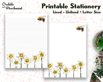 Stationery Honey Bees - Letter Writing Paper - Letter Size 8.5x11 ...