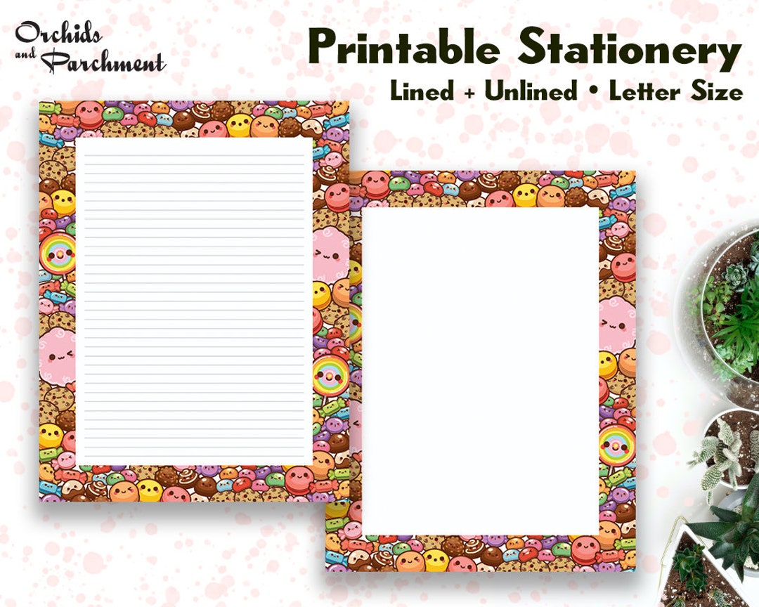 Stationery Sweet Treats Border - Digital Letter Writing Paper - Letter ...