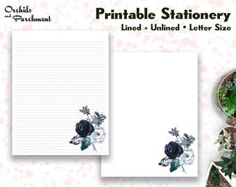Printable Stationery Instant Download Lined Unlined Letter - Etsy