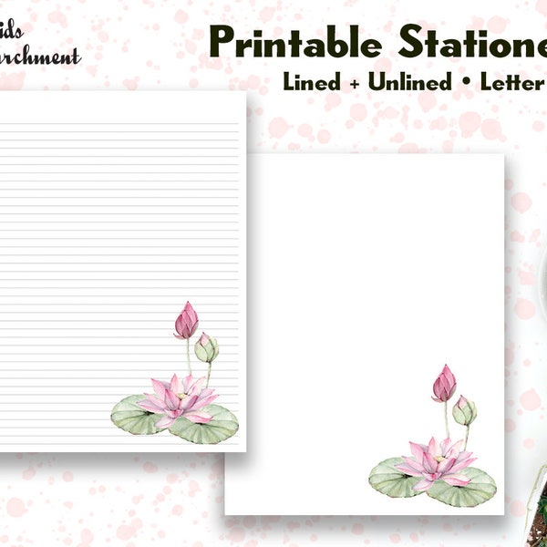 Lotus Flower Printable Paper - Etsy