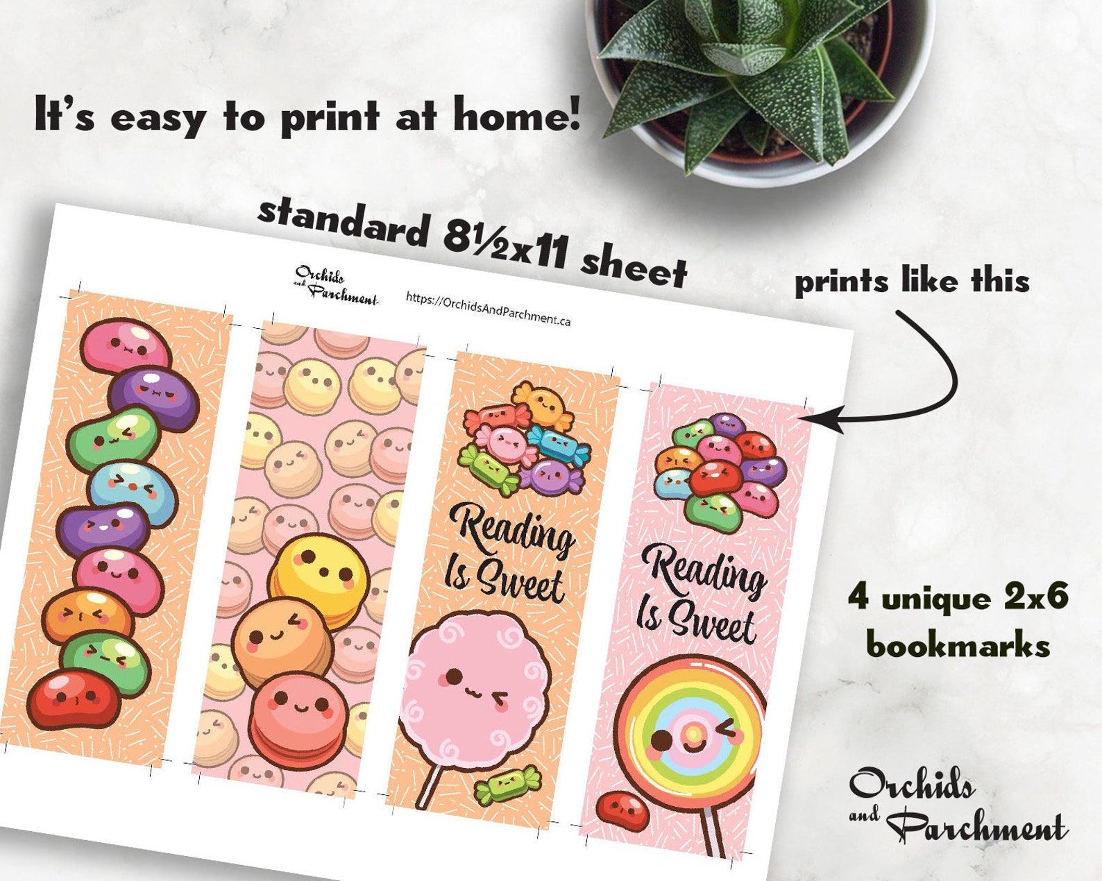 Bookmark Set Sweet Treats - Kawaii Candy Bookmarks - Printable ...