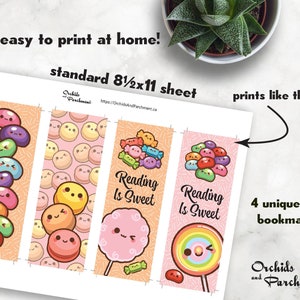 Bookmark Set Sweet Treats Kawaii Candy Bookmarks Printable Instant ...