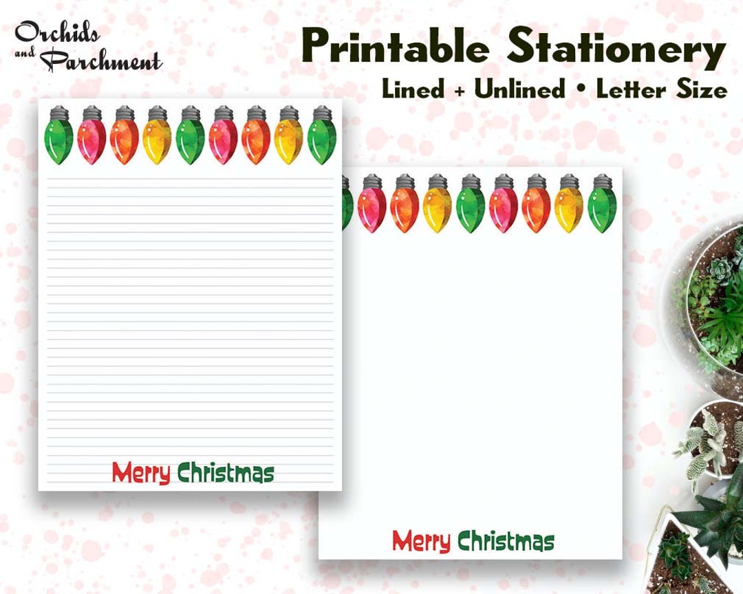Stationery Merry Christmas Lights Letter Writing Paper Letter Size 8 ...