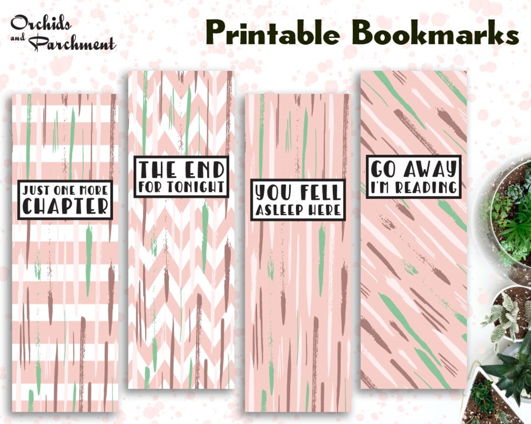 Bookmark Set Pink Abstract Printable Instant Download PDF - Etsy