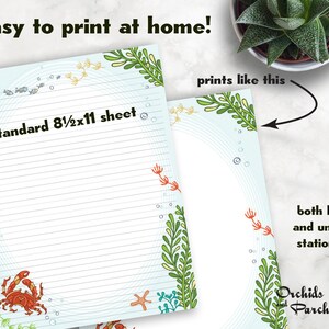 Stationery Ocean Life Bundle - Letter Writing Paper - Letter Size 8 ...