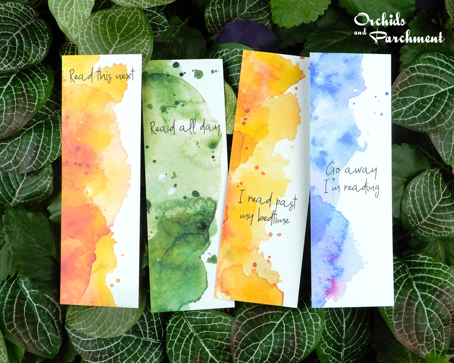 Bookmark Set Watercolour Splash Bookmarks Printable | Etsy
