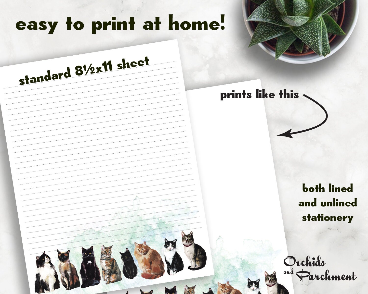 Stationery Cats Base - Letter Writing Paper - Letter Size 8.5x11 ...