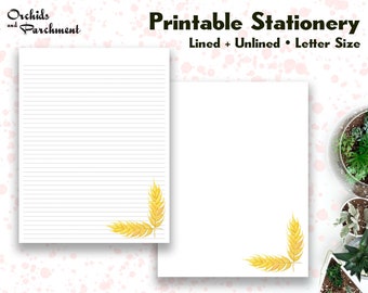 Printable Stationery Paper/ A4 8.5x11 / Lined Unlined / - Etsy