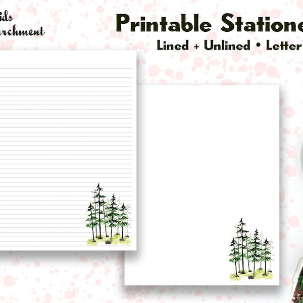 Trees Writing Paper - Etsy