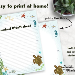 Stationery Ocean Life Bundle - Letter Writing Paper - Letter Size 8 ...