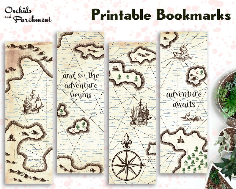 Bookmark Set Adventure Map - Printable - Instant Download PDF - Etsy