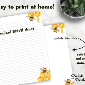 Stationery Honey Bees - Letter Writing Paper - Letter Size 8.5x11 ...