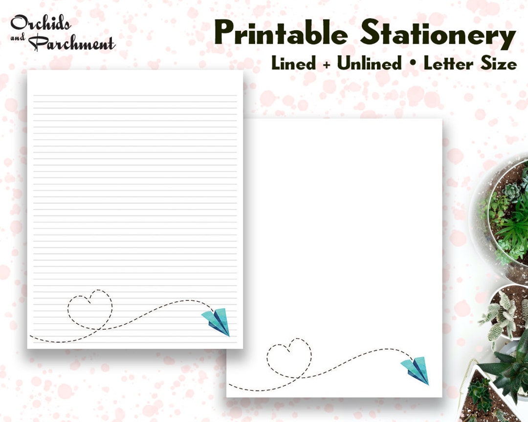 Stationery Blue Paper Airplane - Letter Writing Paper - Letter Size 8 ...