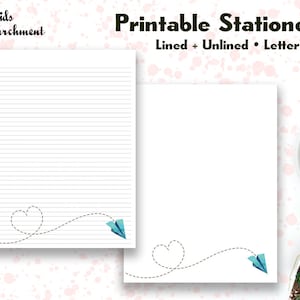 Stationery Blue Paper Airplane - Letter Writing Paper - Letter Size 8 ...